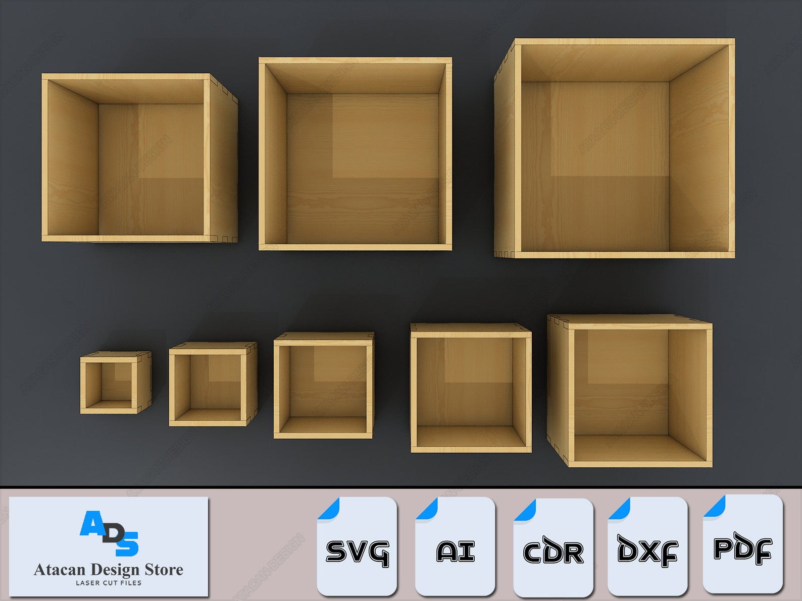 DIY Wooden Box Plans – Laser Cut Files for 1/4 Inch Storage Boxes in ...