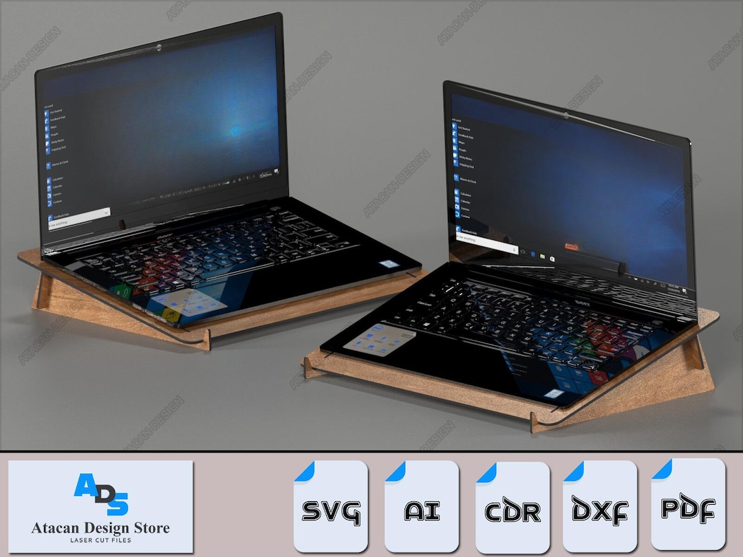 Ergonomic Wooden Laptop Stand Laser Cut Files – Sleek & Ventilated ...