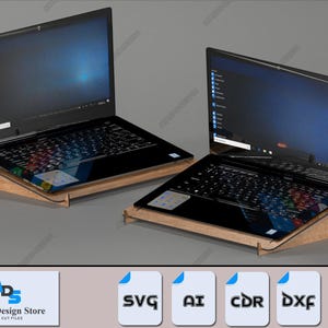 Ergonomic Wooden Laptop Stand Laser Cut Files – Sleek & Ventilated ...