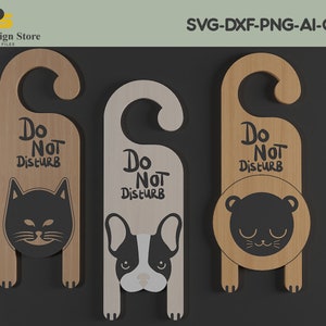 Do Not Disturb Dog Cat Signs / Animal Door Knob Warning Sign / Room ...