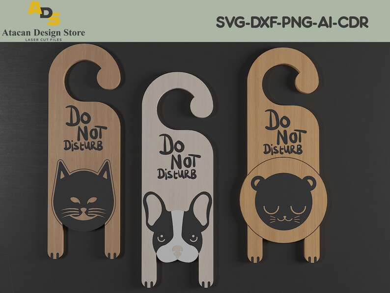 Do Not Disturb Dog Cat Signs / Animal Door Knob Warning Sign / - Etsy
