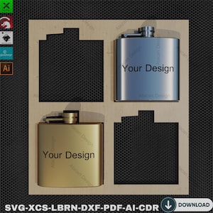 Custom Flask Label Laser Engraving Jig Template - Multiple Sizes for ...