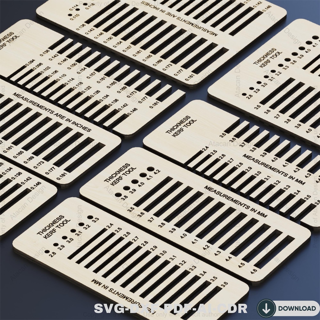 Wood Kerf Tool Svg / Metric Whitworth Design for Material Thickness ...