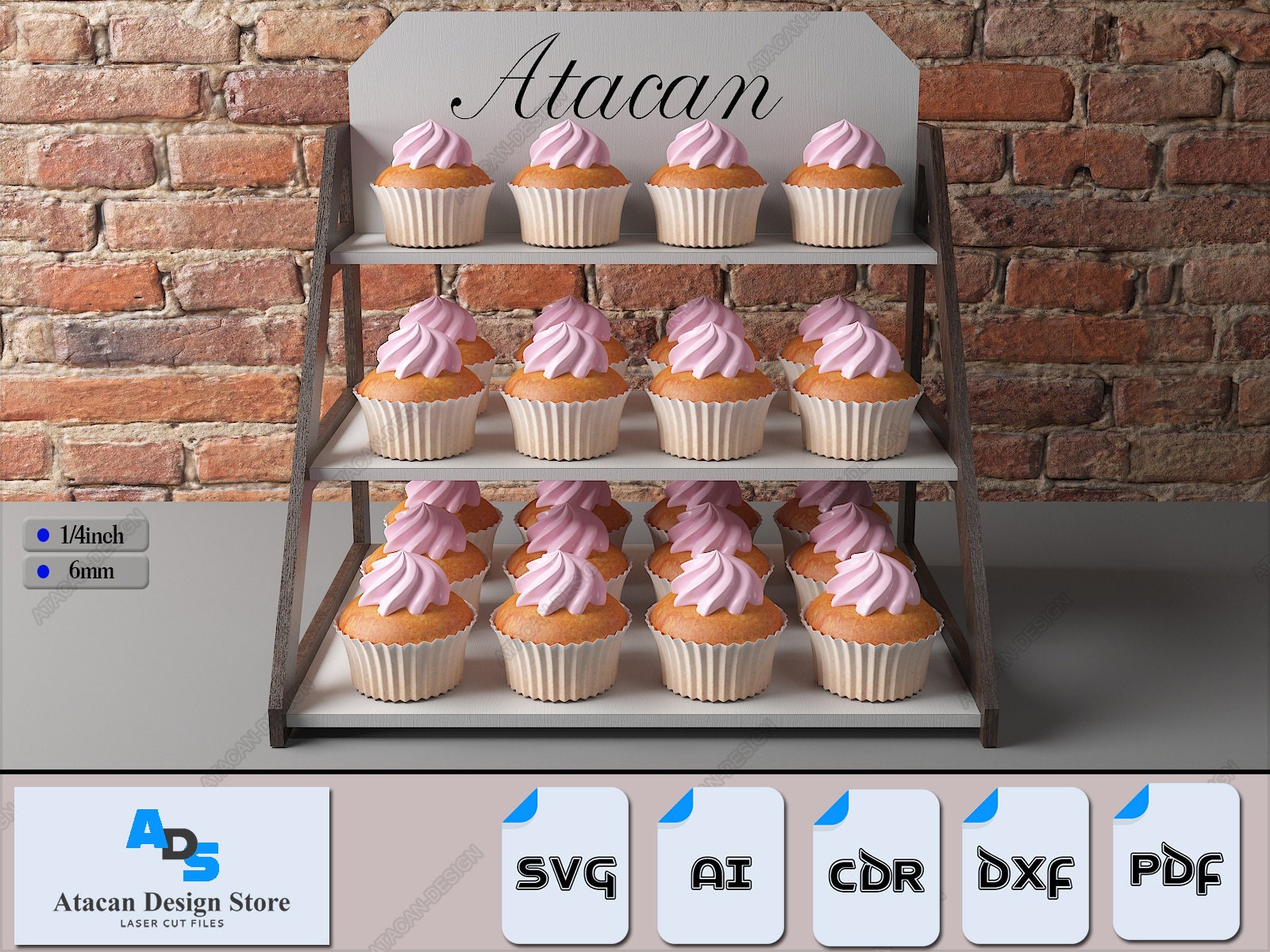 Elegant Wooden Cake Display Stand - Perfect for Showcasing Cupcakes and ...