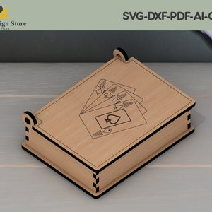 Wooden Playing Card Box / Laser Cut Box With Lid / Laser Vector Files ...