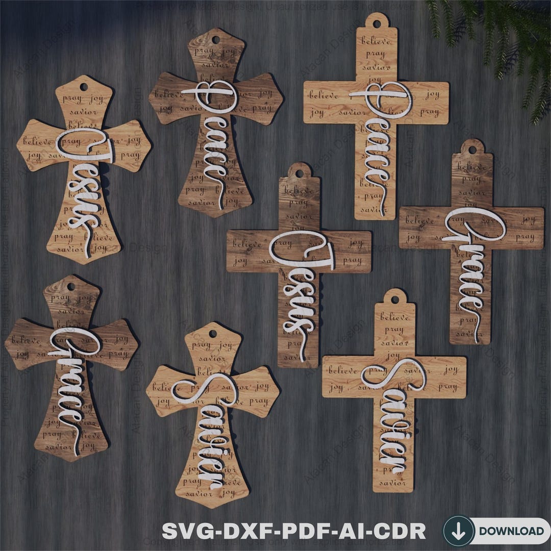 Religious Cross Laser Cut Files - Christian Faith Designs for Crafts ...