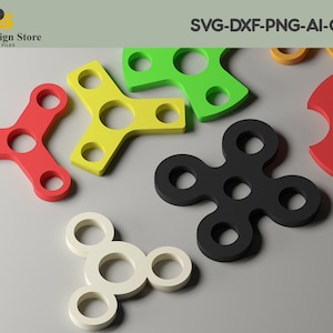 Fidget Spinners Cutting Bundle / Spinner Laser Cut Files SVG DXF CDR Ai ...