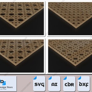 18 Unique Rattan Cane Webbing Patterns Laser Cutting Designs High ...