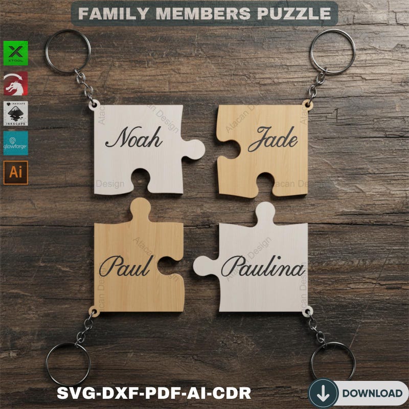 Puzzle Keychain - Etsy