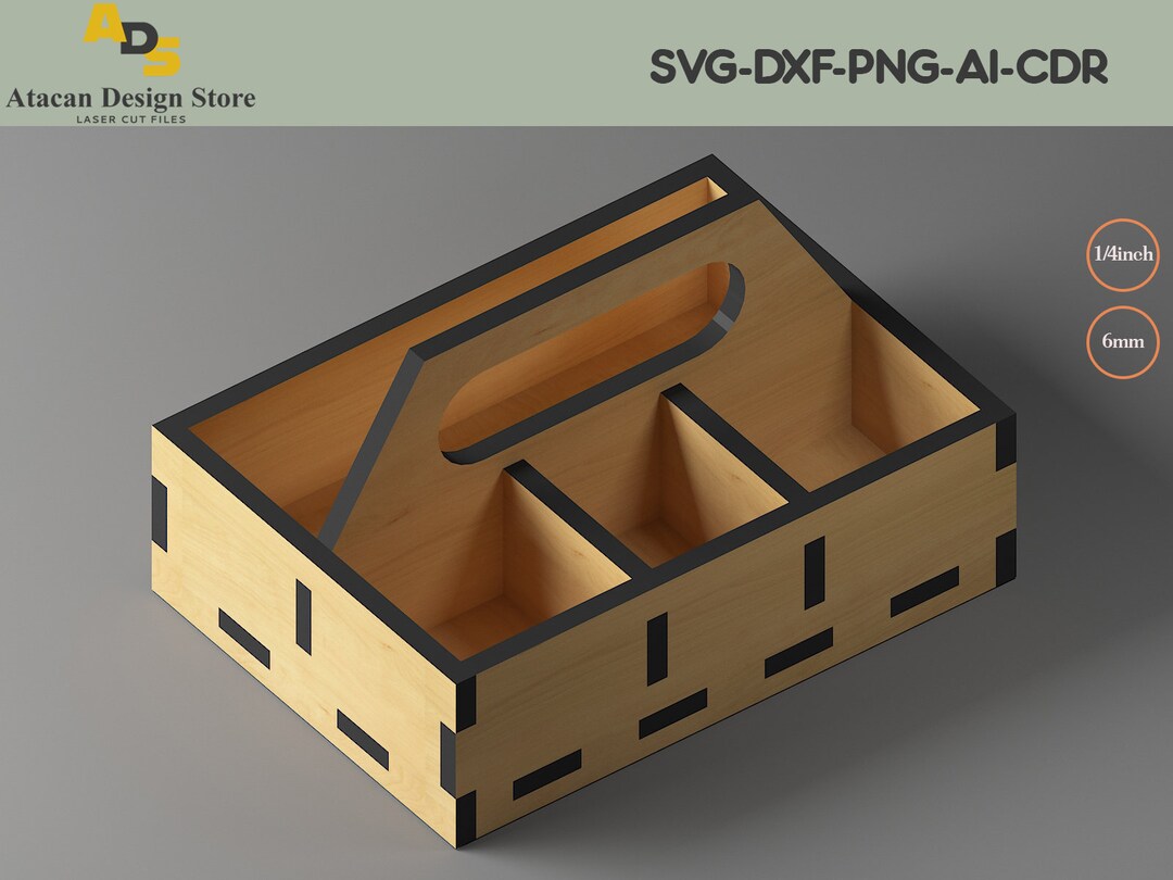 Spice Rack and Napkin Holder / Laser Cut Box With Handle / Kitchen ...