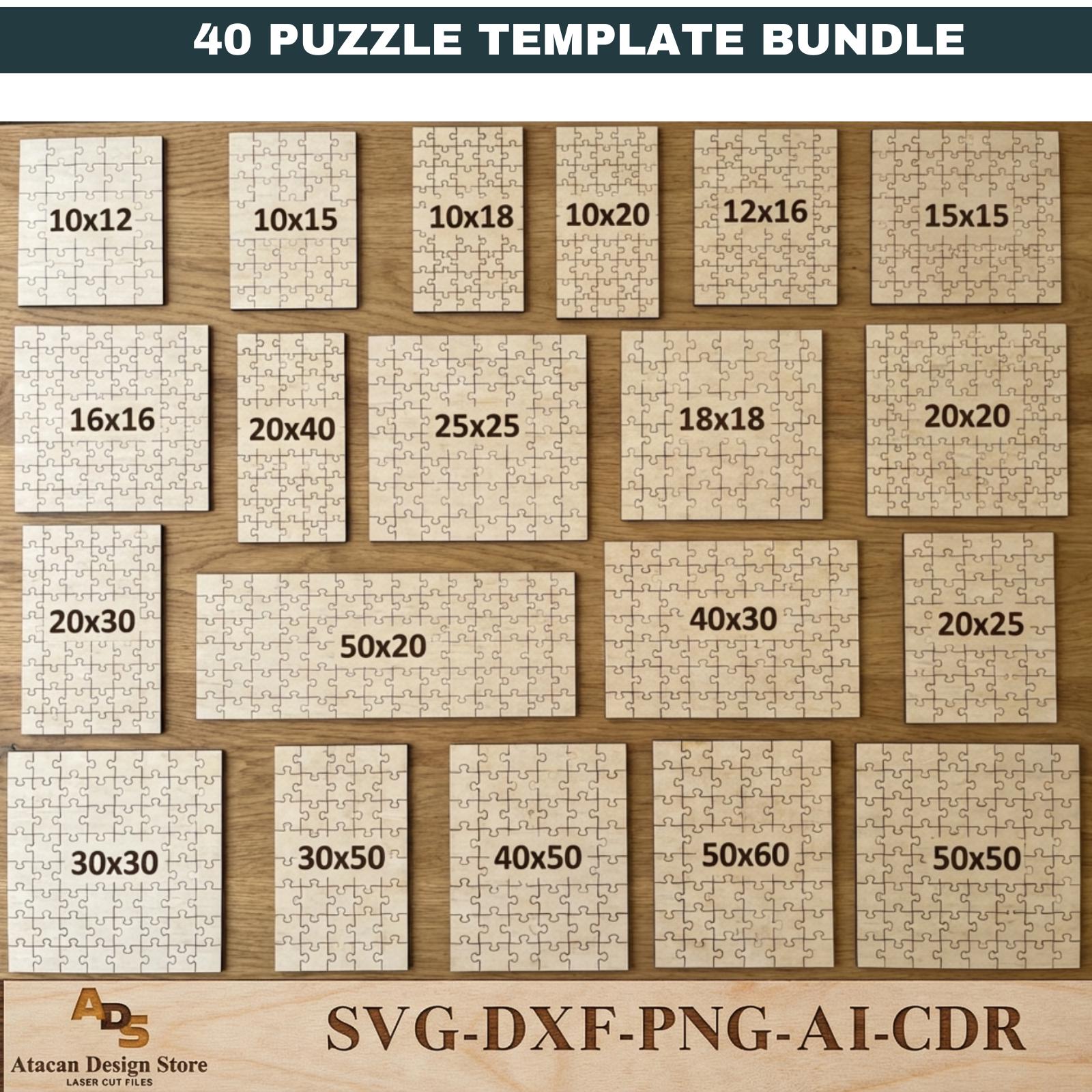Jigsaw Puzzle Templates Bundle, 40 Sizes From 1x1 to 50x60 - Puzzle ...
