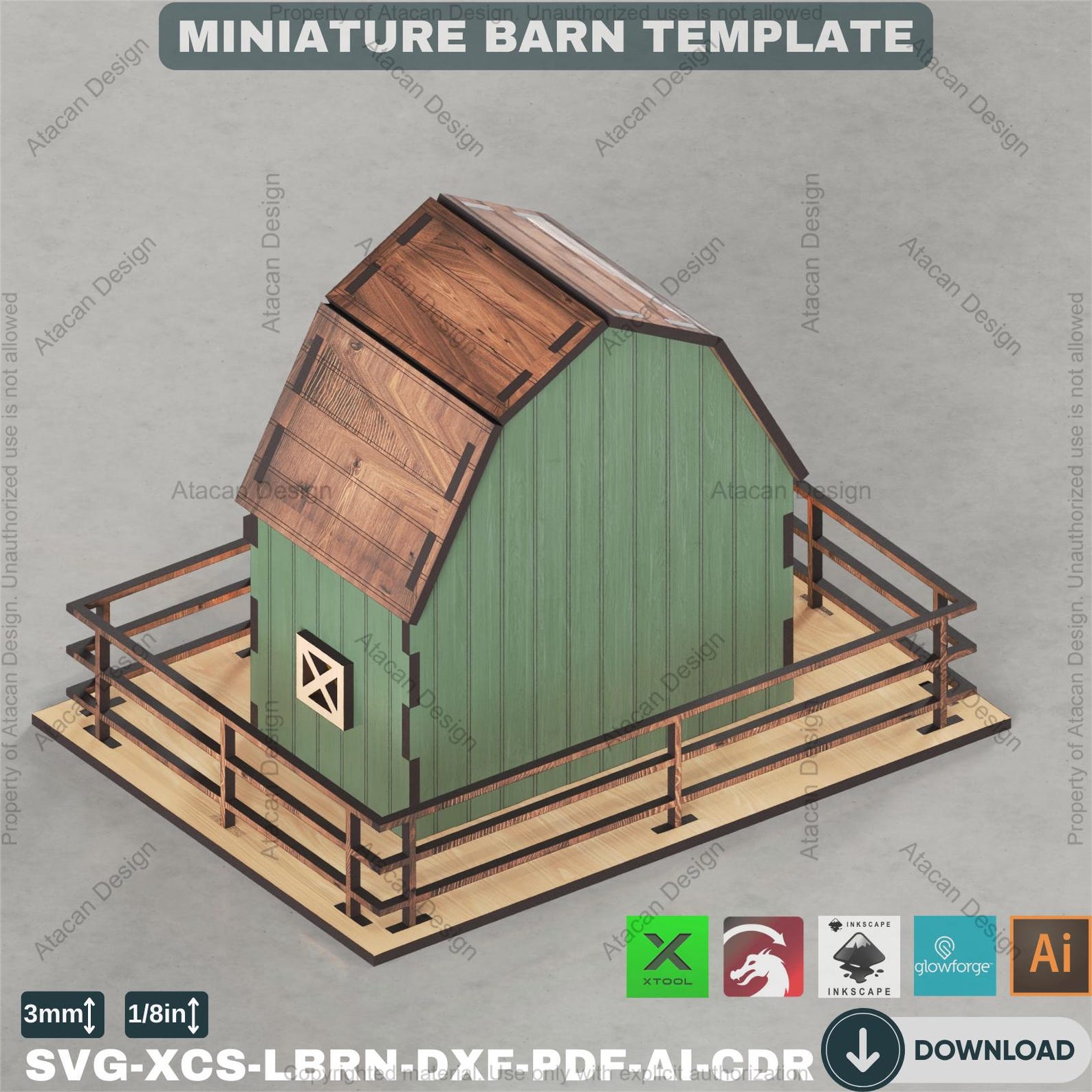 Laser Cut Barn Pattern Miniature Farm Village,nativity Scene Add-on ...