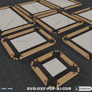 Laser Cut Frame Templates for Photo Display | Easy Assembly DIY ...