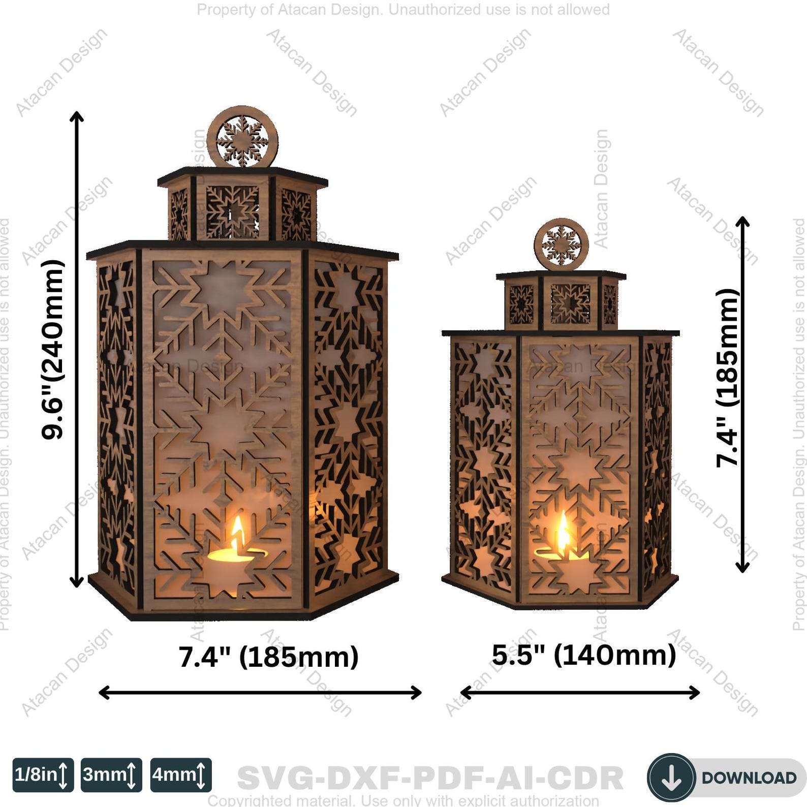 Laser Cut Snowflake Lantern Design | Beautiful Christmas Table Light ...