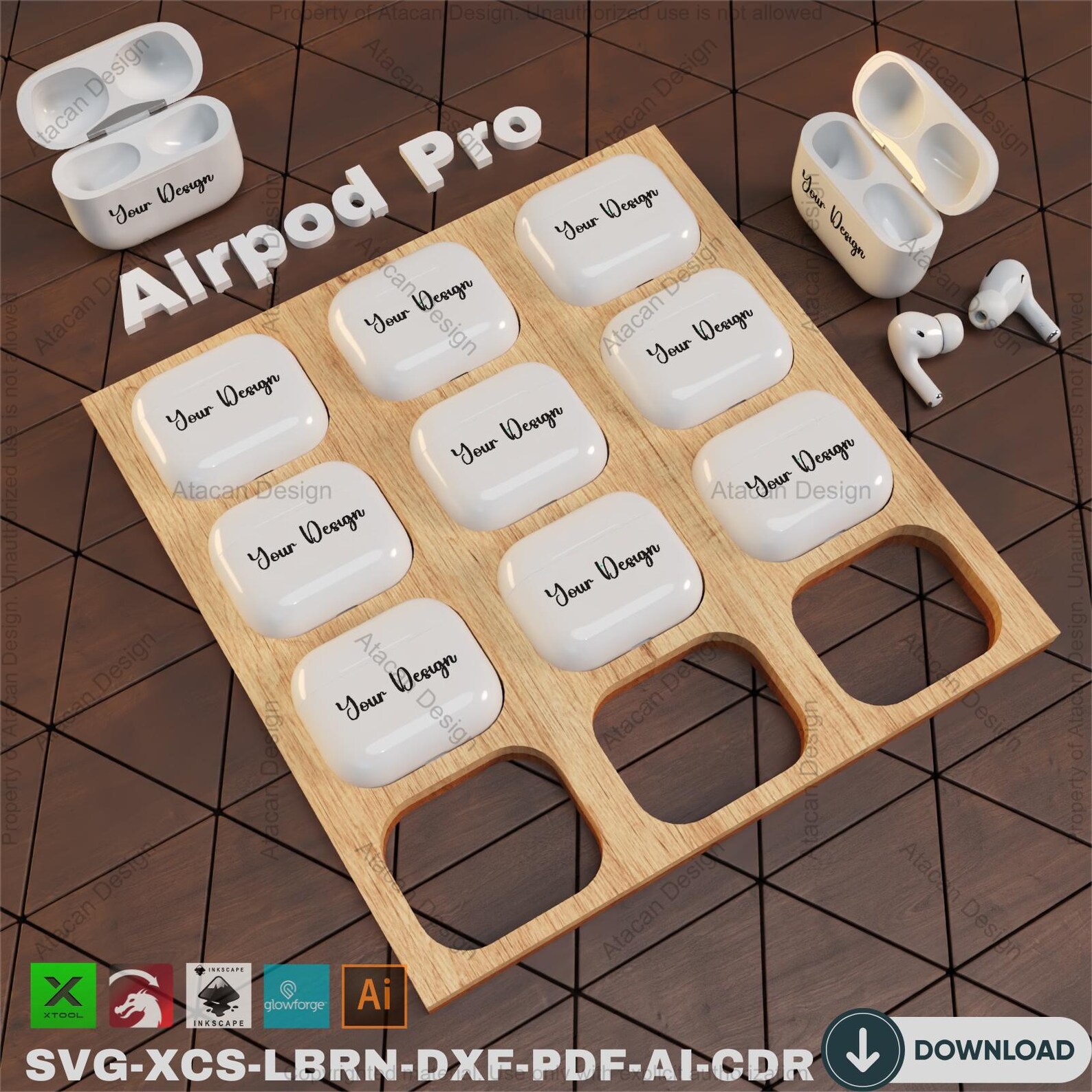 AirPod Jig All Generation - Laser Engraving Template - SVG Vector ...