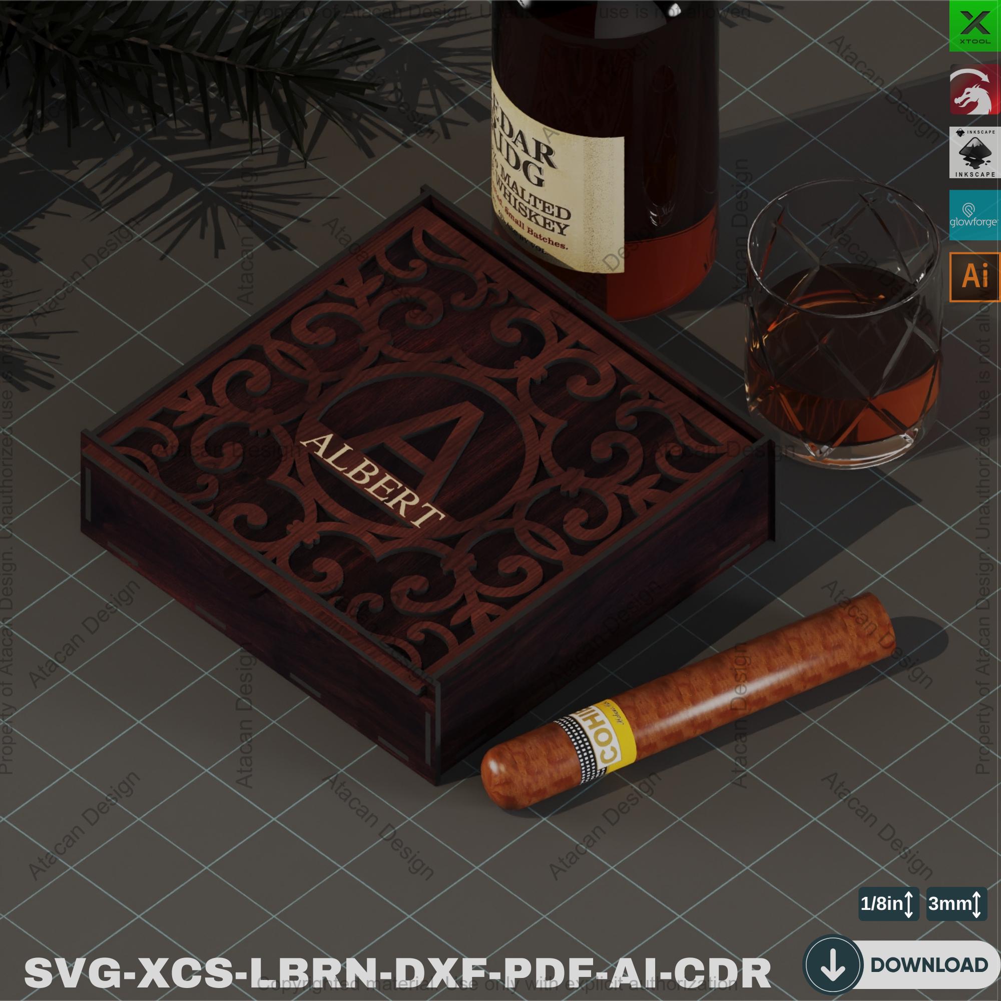 Laser Cut Wooden Cigar Box: Perfect for Best Man and Groomsmen Gifts ...