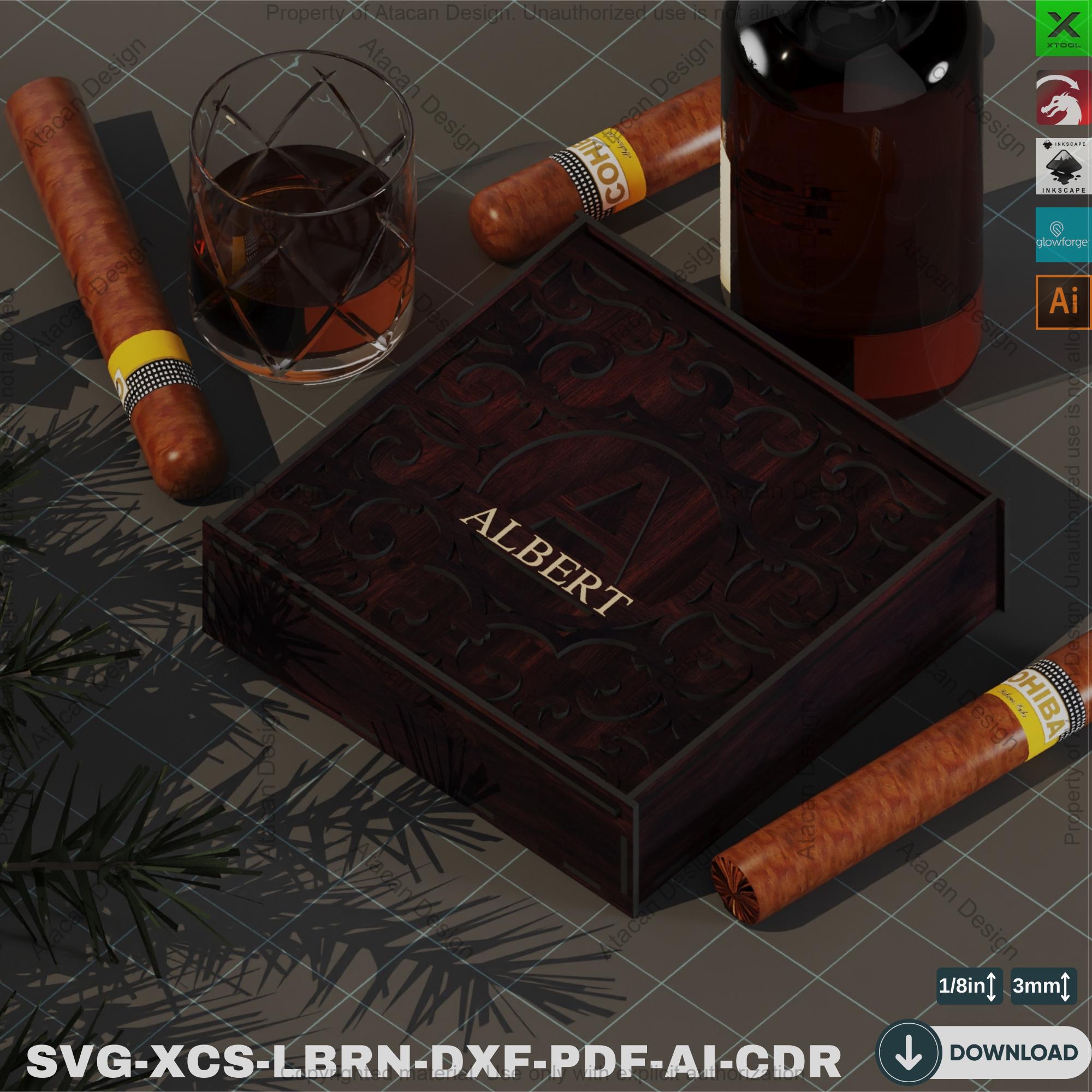 Laser Cut Wooden Cigar Box: Perfect for Best Man and Groomsmen Gifts ...