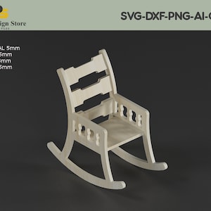 Rocking Chair Woodworking Plan / Miniature Rocking Chair for Vector ...