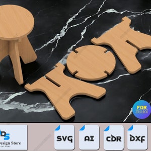 DIY Stool Laser Cut Files - Perfect for Creating Custom Wooden Chairs ...
