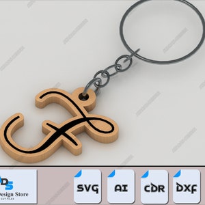 Alphabet Keychain Bundle - A to Z Letters for Laser Cut Jewelry and ...