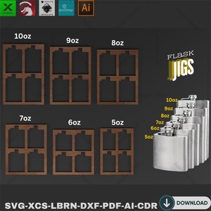 Custom Flask Label Laser Engraving Jig Template - Multiple Sizes for ...