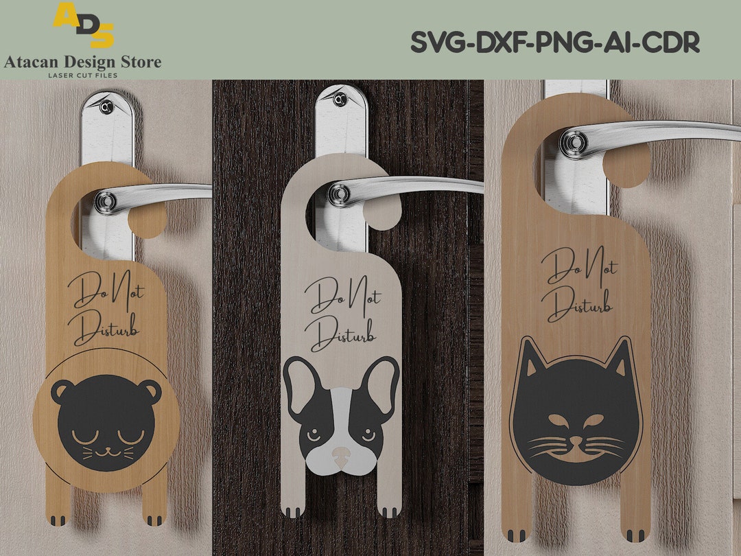 Do Not Disturb Dog Cat Signs / Animal Door Knob Warning Sign / Room ...