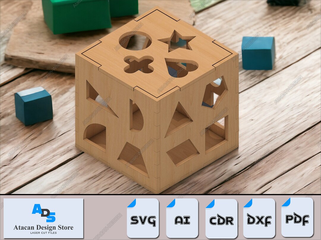 Wooden Shape Sorting Box - Laser Cut Puzzle for Early Childhood ...