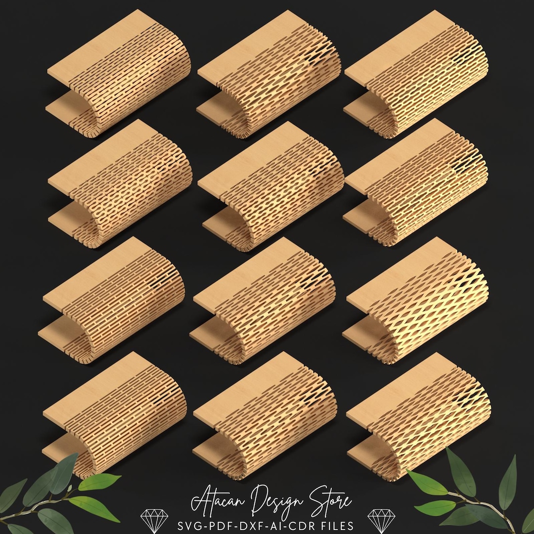 Laser Cutting Files for Bending Wood / Wooden Patterns for Bracelet ...