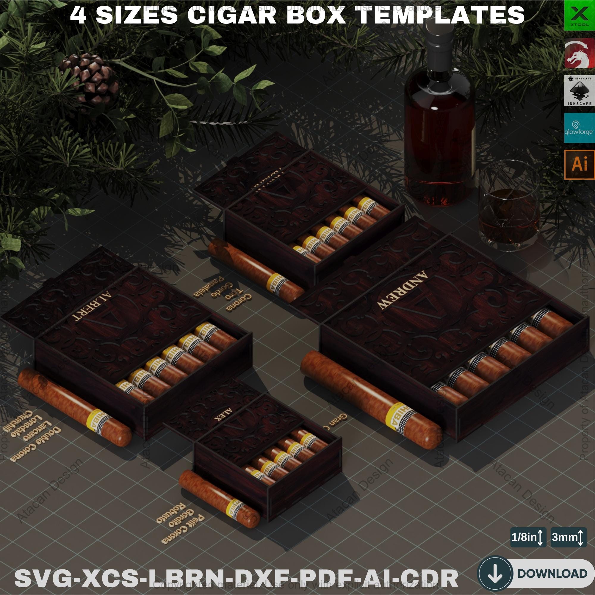 Laser Cut Wooden Cigar Box: Perfect for Best Man and Groomsmen Gifts ...