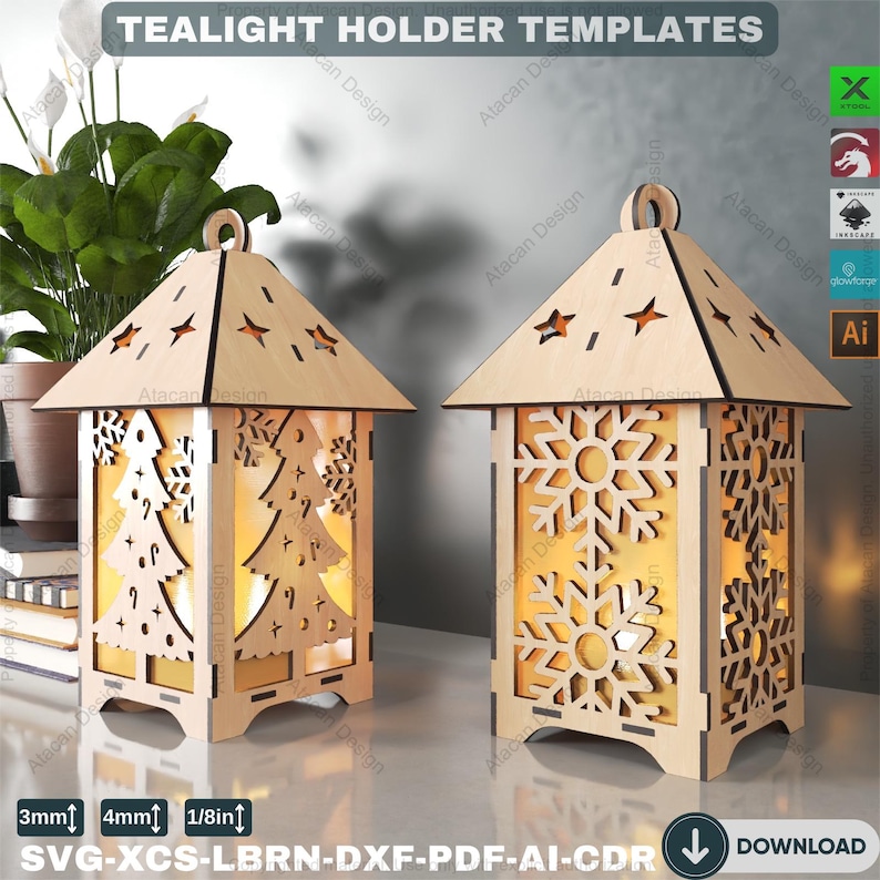 Decorative Lantern Laser Cut Template Bundle 7 Designs Included ...