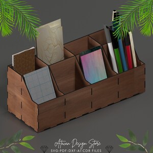 Laser Cut Office Organizer Set - 3 Sizes Wooden Desk Dividers, Pencil ...