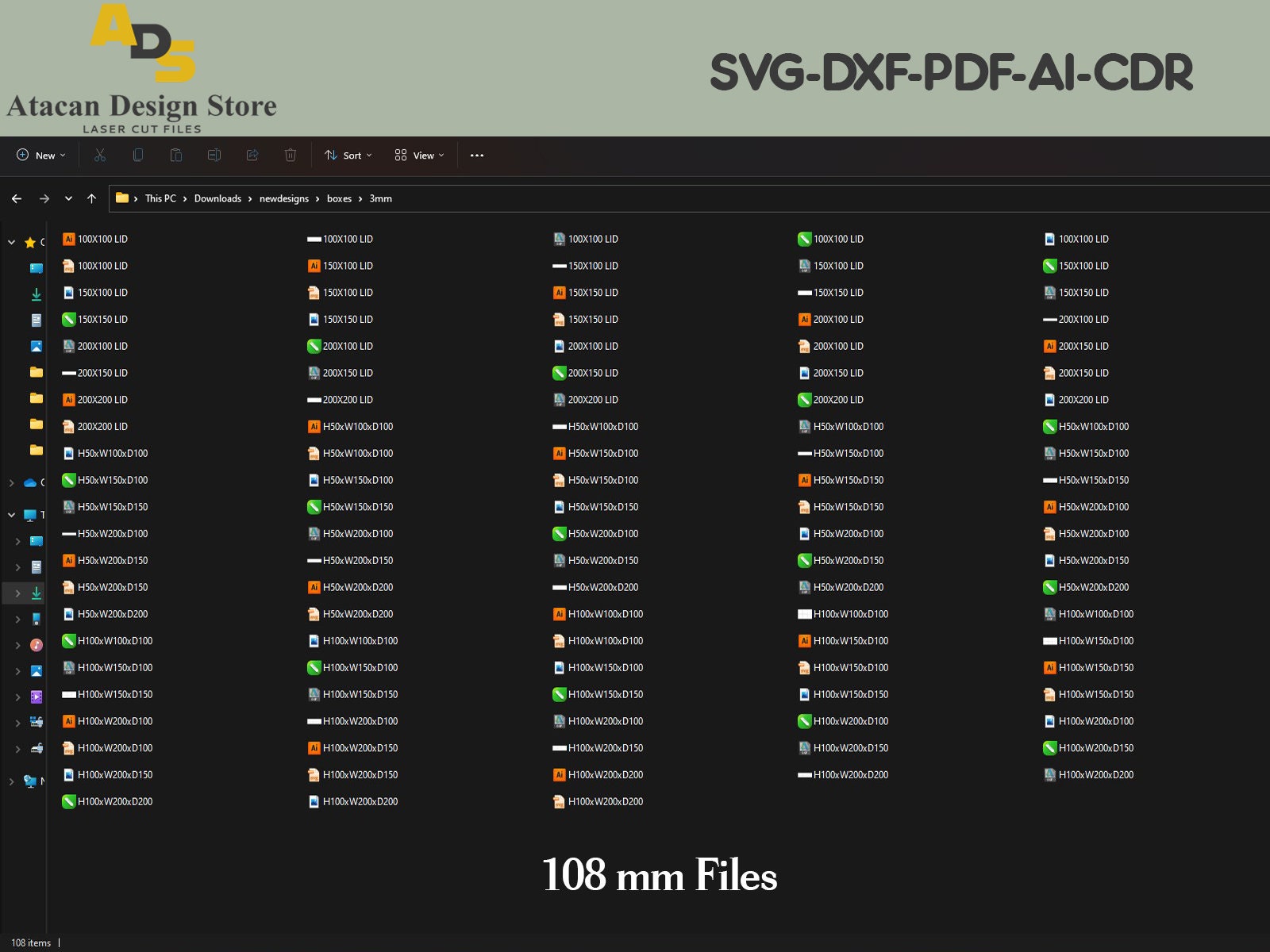 Laser Cut Storage Box With Lid / 12 Different Size Box Bundle - Etsy