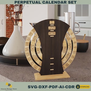 Perpetual Calendar Digital Template – Customizable Laser Cut File for ...