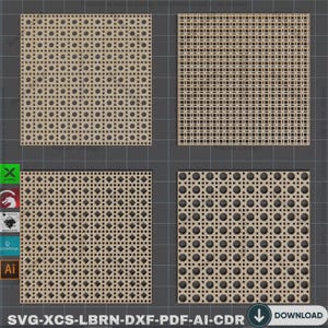 18 Unique Rattan Cane Webbing Patterns | Laser Cutting Designs | High ...