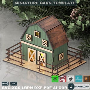 Laser Cut Barn Pattern Miniature Farm Village,nativity Scene Add-on ...