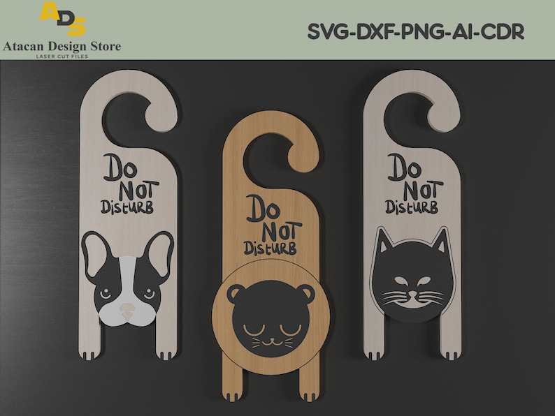 Do Not Disturb Dog Cat Signs / Animal Door Knob Warning Sign / - Etsy