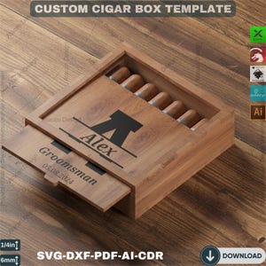 Personalized Cigar Box Laser Cutting File | Perfect for Groomsmen Gifts ...