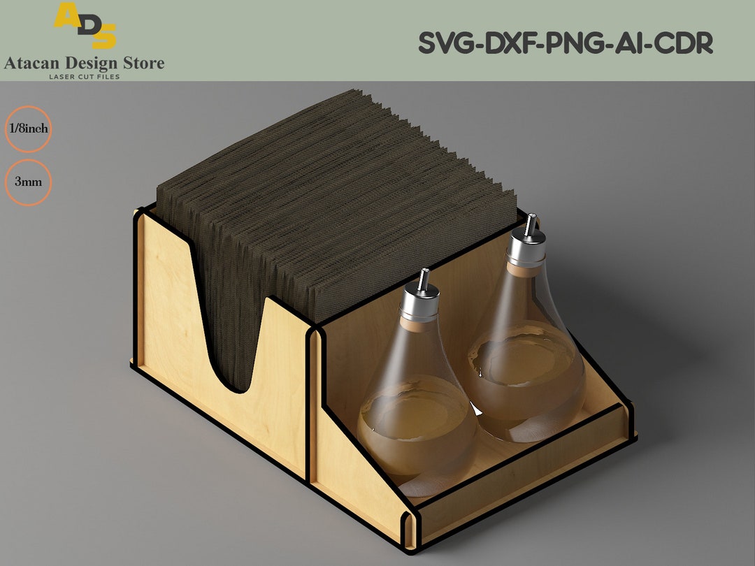 Spice Rack and Napkin Holder / Laser Cut Box Files / Laser Cut Vector ...