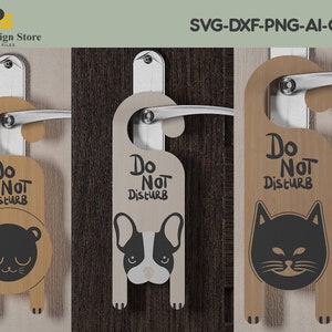 Do Not Disturb Dog Cat Signs / Animal Door Knob Warning Sign / Room ...