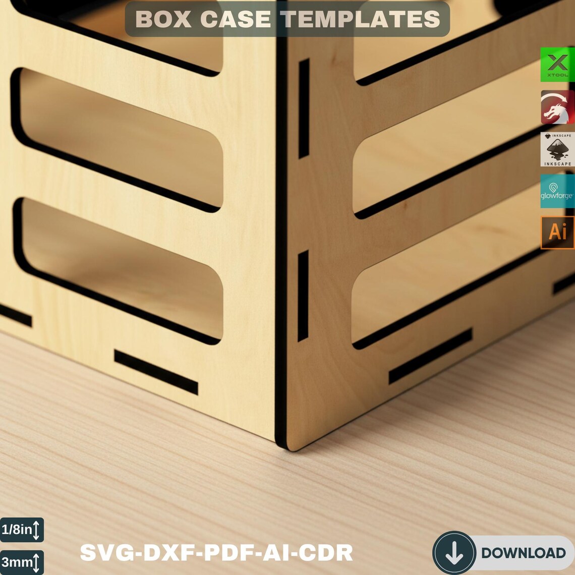 Laser Cut Wooden Crate Design - Perfect for Home, Office or Storage Use ...