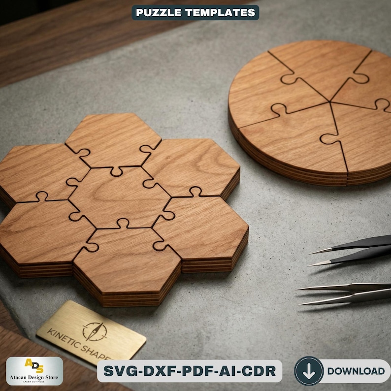 Wooden Puzzle Templates Bundle / Jigsaw Puzzles / DIY Personalized Gift ...