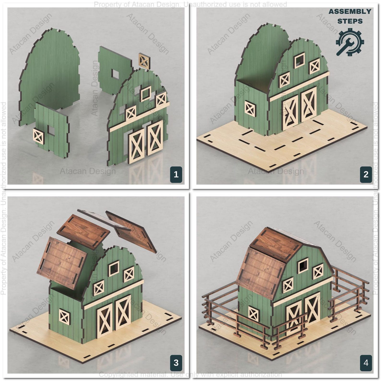 Laser Cut Barn Pattern Miniature Farm Village,nativity Scene Add-on ...
