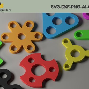 Fidget Spinners Cutting Bundle / Spinner Laser Cut Files SVG DXF CDR Ai ...