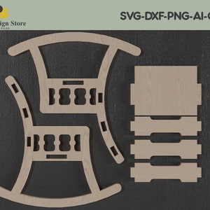 Rocking Chair Woodworking Plan / Miniature Rocking Chair for Vector ...