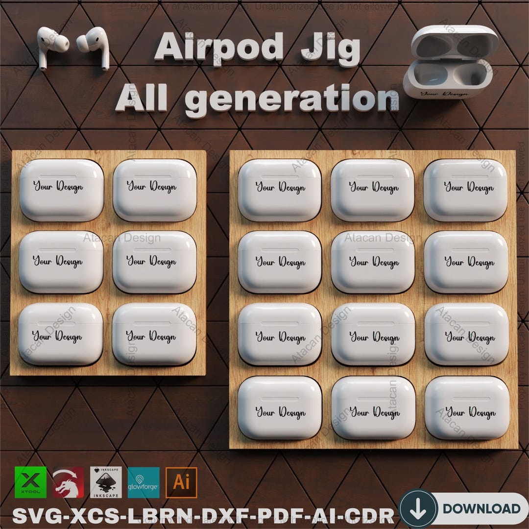 AirPod Jig All Generation - Laser Engraving Template - SVG Vector ...