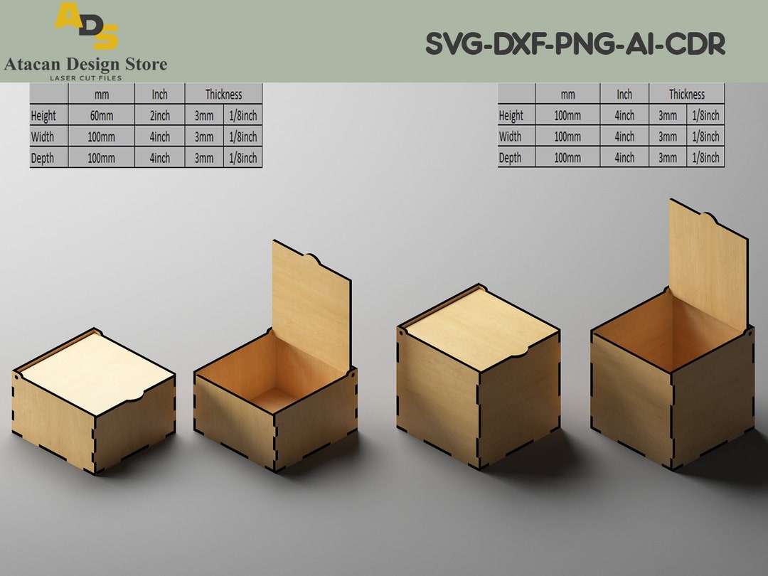 Laser Cut Box With Flip Lid | Storage Box Templates | DIY Laser Cut ...