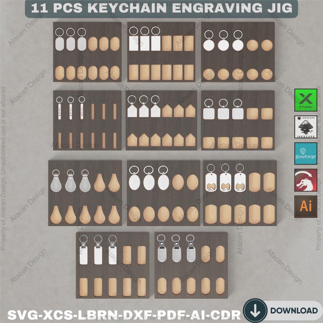 Keychain Engraving Jig Bundle | Keychain Jig, Xtool Jigs I Precision ...
