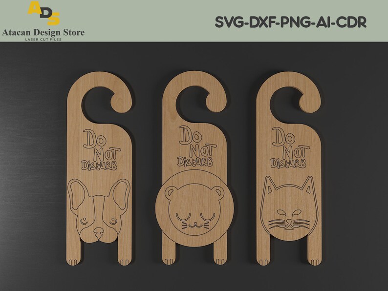 Do Not Disturb Dog Cat Signs / Animal Door Knob Warning Sign / - Etsy