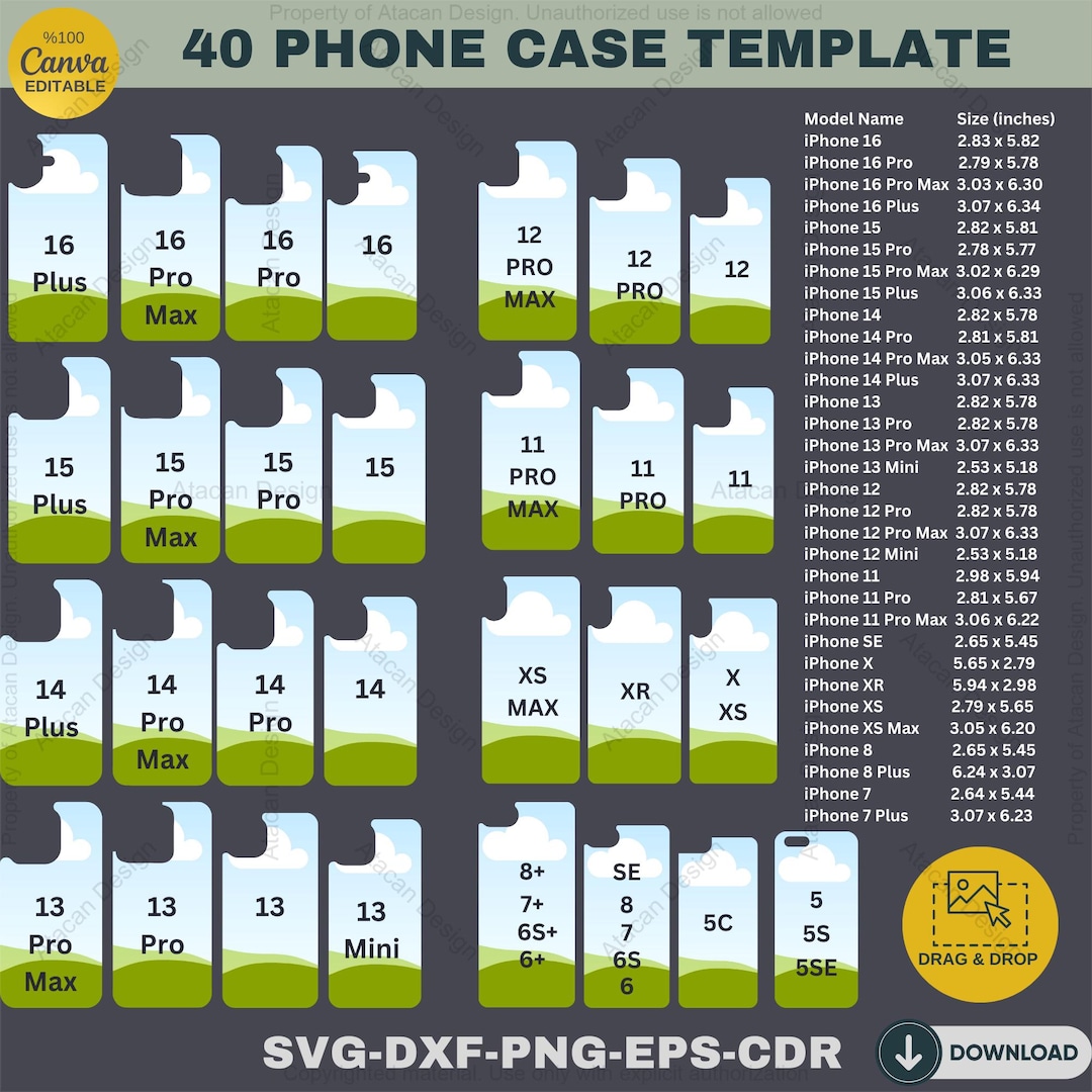 DIY Phone Case Templates - Editable Canva Drag and Drop - Phone ...