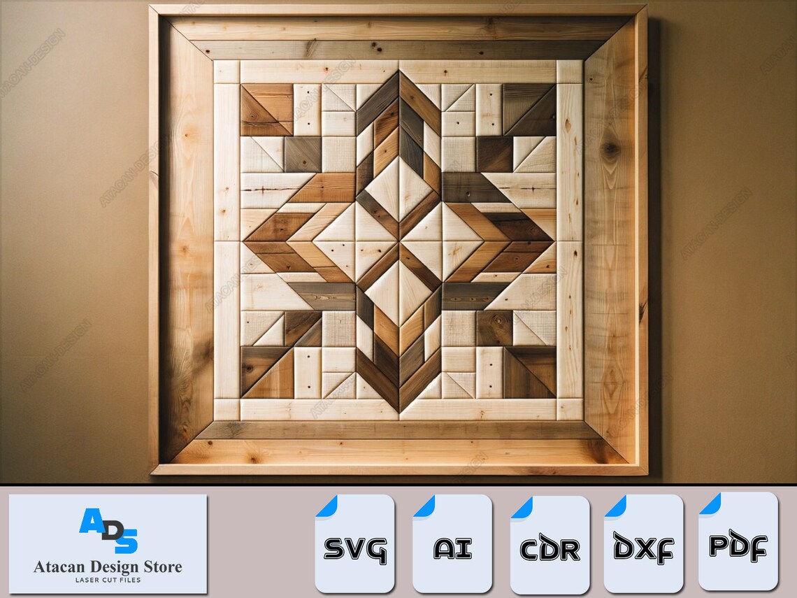 Rustic Charm Barn Quilt Patterns Bundle - Premium Svg, Dxf ,pdf, Ai ...